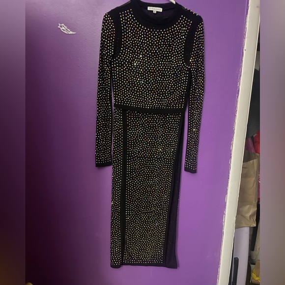 Other | Black Sparkly Twopiece Maxi Skirt Set With Split | Poshmark